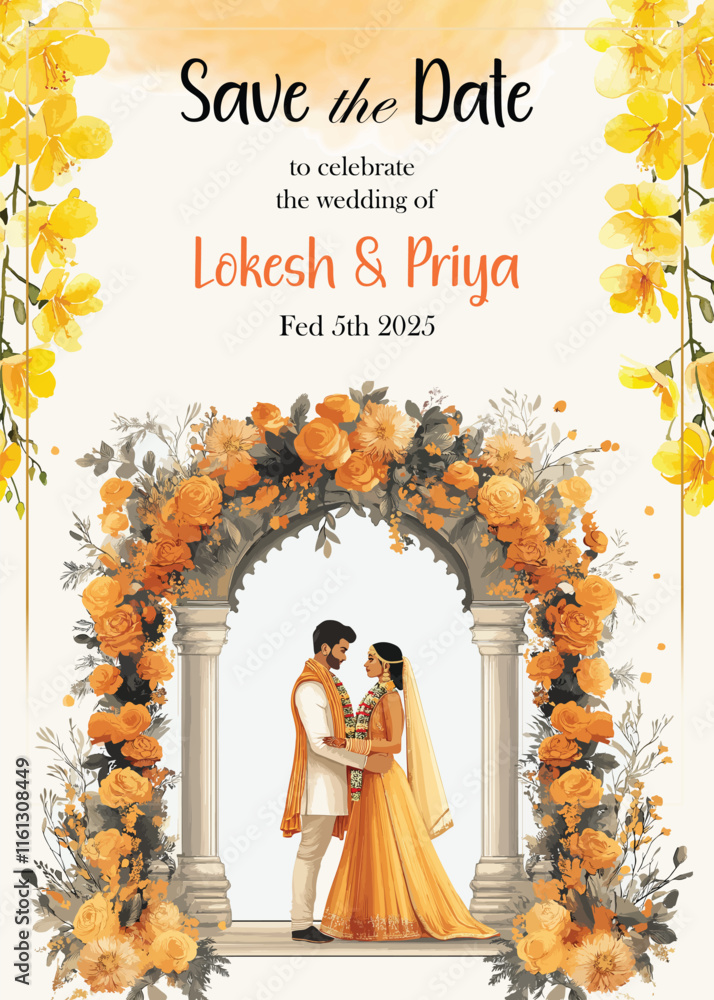 Modern Wedding Invitation card design Stock Vector | Adobe Stock