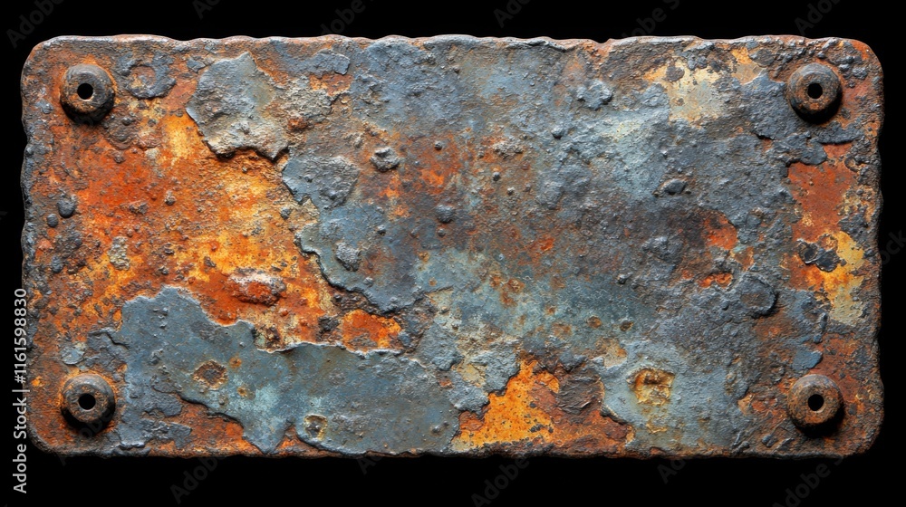 Old and Rusty Metal Plate with Patina and Corrosion, Detailed Texture ...