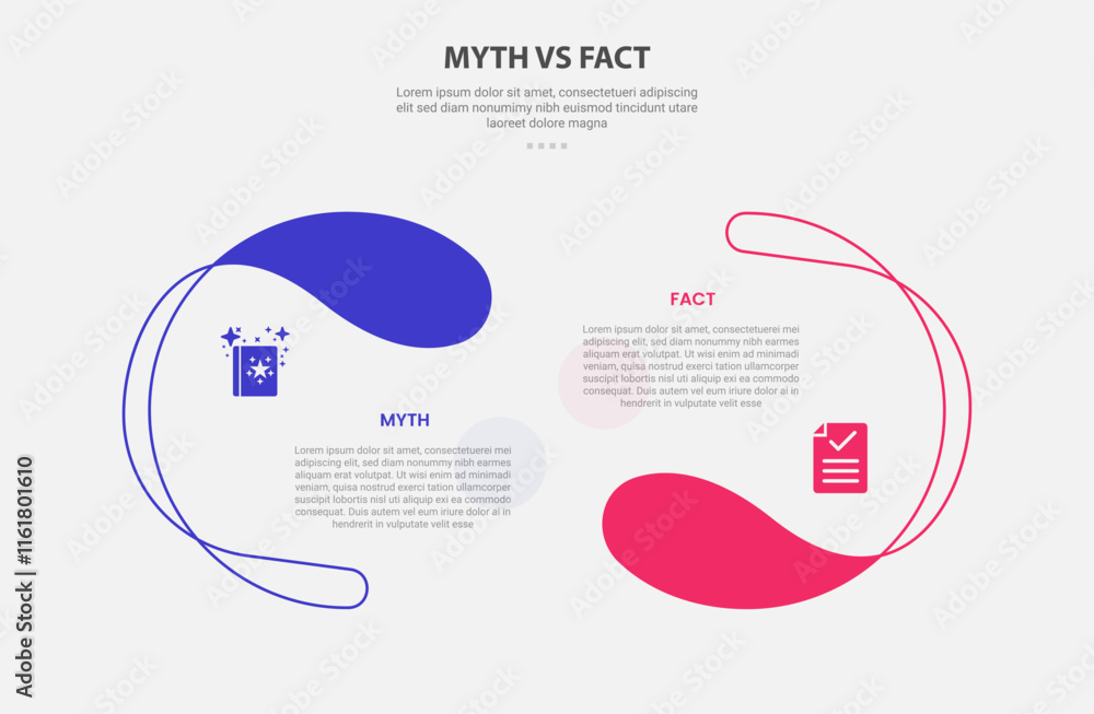 myth vs facts infographic outline style with 2 point comparison ...