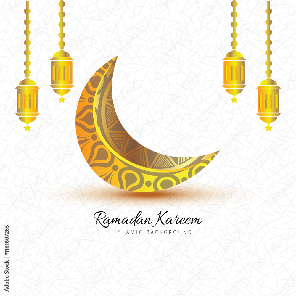 Ramadan Kareem 2025 poster, card banner with moon, lump. masjid, blue ...