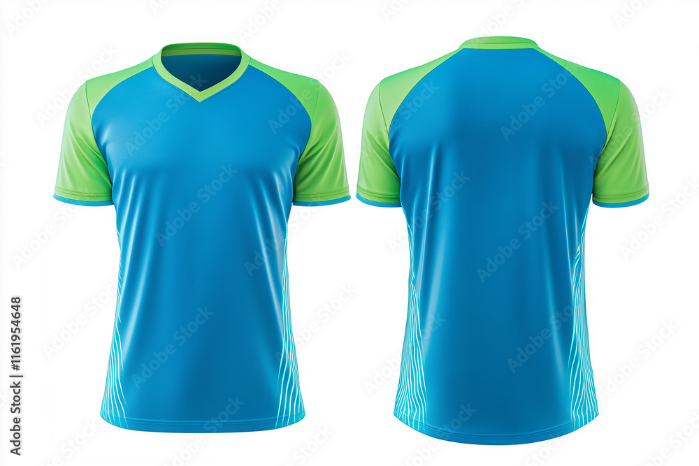 blue and green jersey template for team clubs, jersey sport, front and ...
