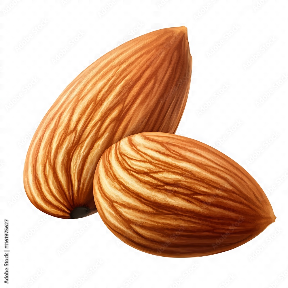 Almond isolated on a transparent background, showcasing its smooth ...