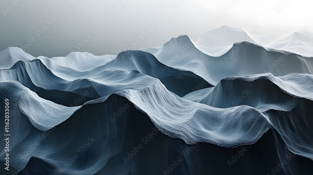 Layers of jagged forms on a subtle gradient background creating a ...