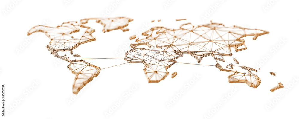 Global network map illustration with transparent background for digital ...