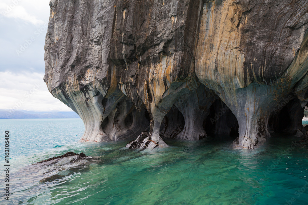 Patagonia Marble Cathedral, formation of limestone sedimentary rock ...