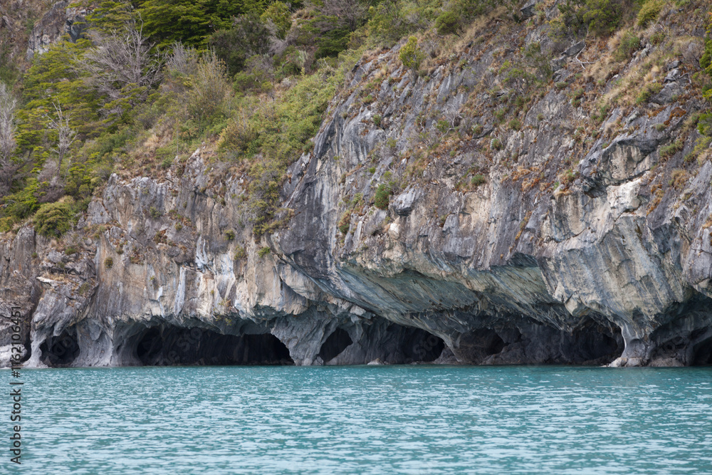 Patagonia Marble Cathedral, formation of limestone sedimentary rock ...