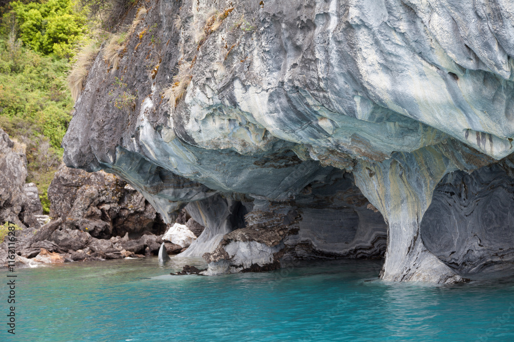 Patagonia Marble Cathedral, formation of limestone sedimentary rock ...