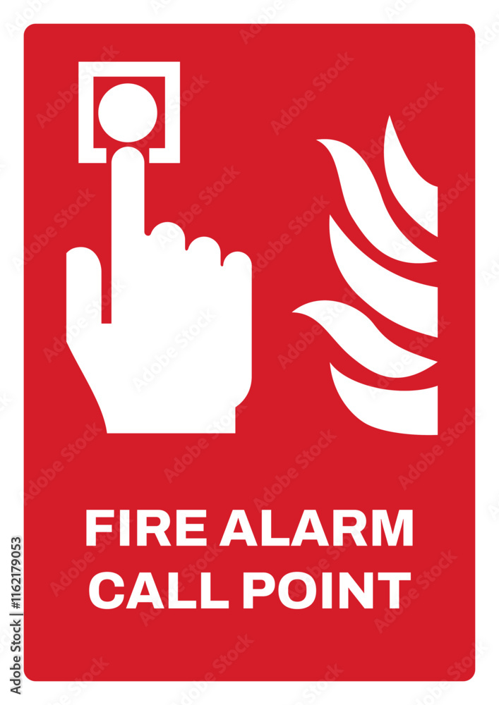 OSHA-ANSI fire prevention safety signs uppercase text_fire alarm call ...