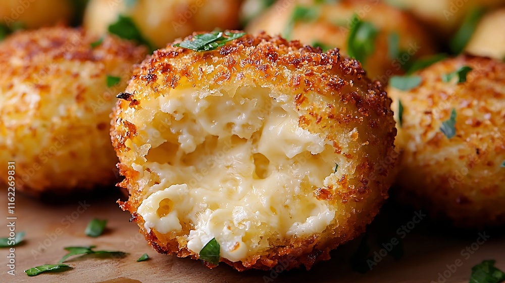 Crispy Bite-sized Savory, Bite-Sized Cheese Croquettes with Crunchy ...