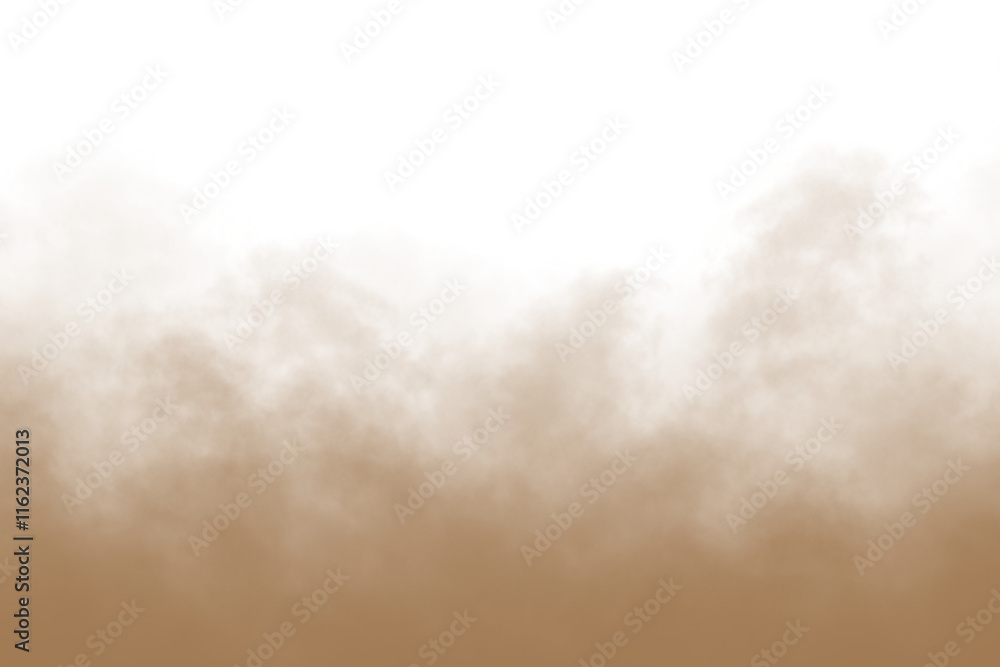 Soil dust rising isolated on transparent background. Brown sand dust ...