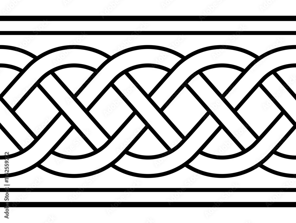 Cable knit or braid pattern, seamless tile for creating borders in ...