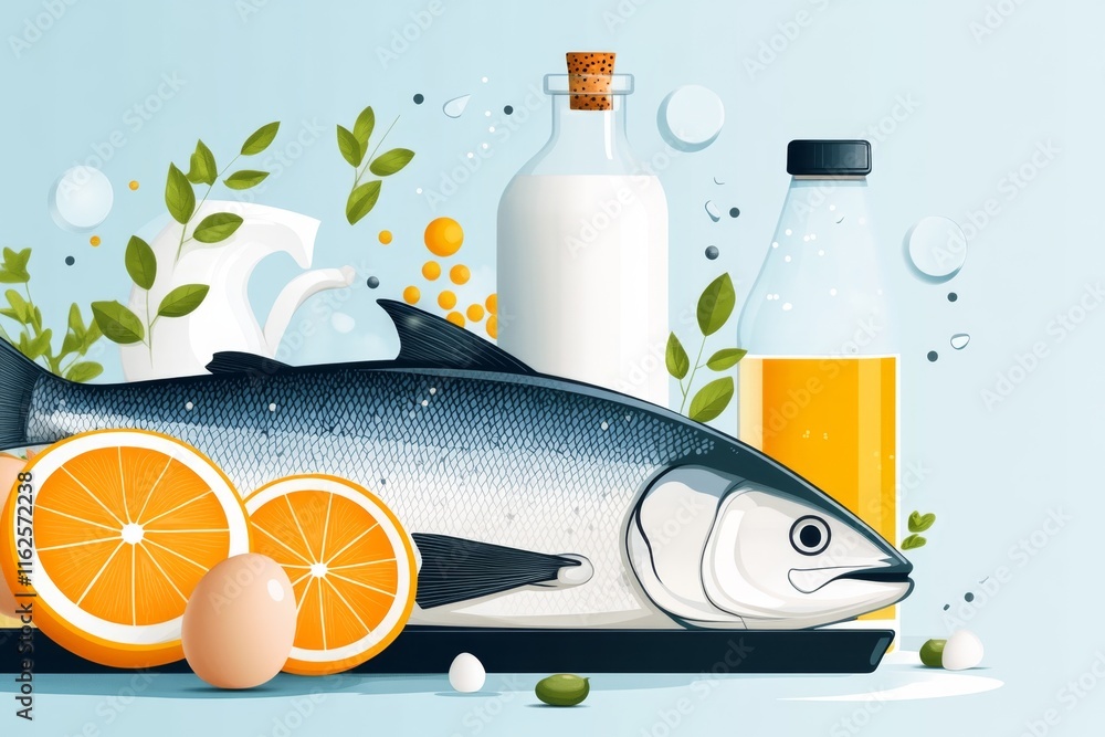 A colorful infographic showing foods rich in iodine, including fish ...