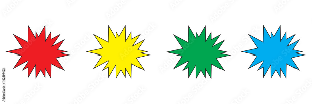 starburst splash symbol. bomb signs sticker for apps and websites with ...