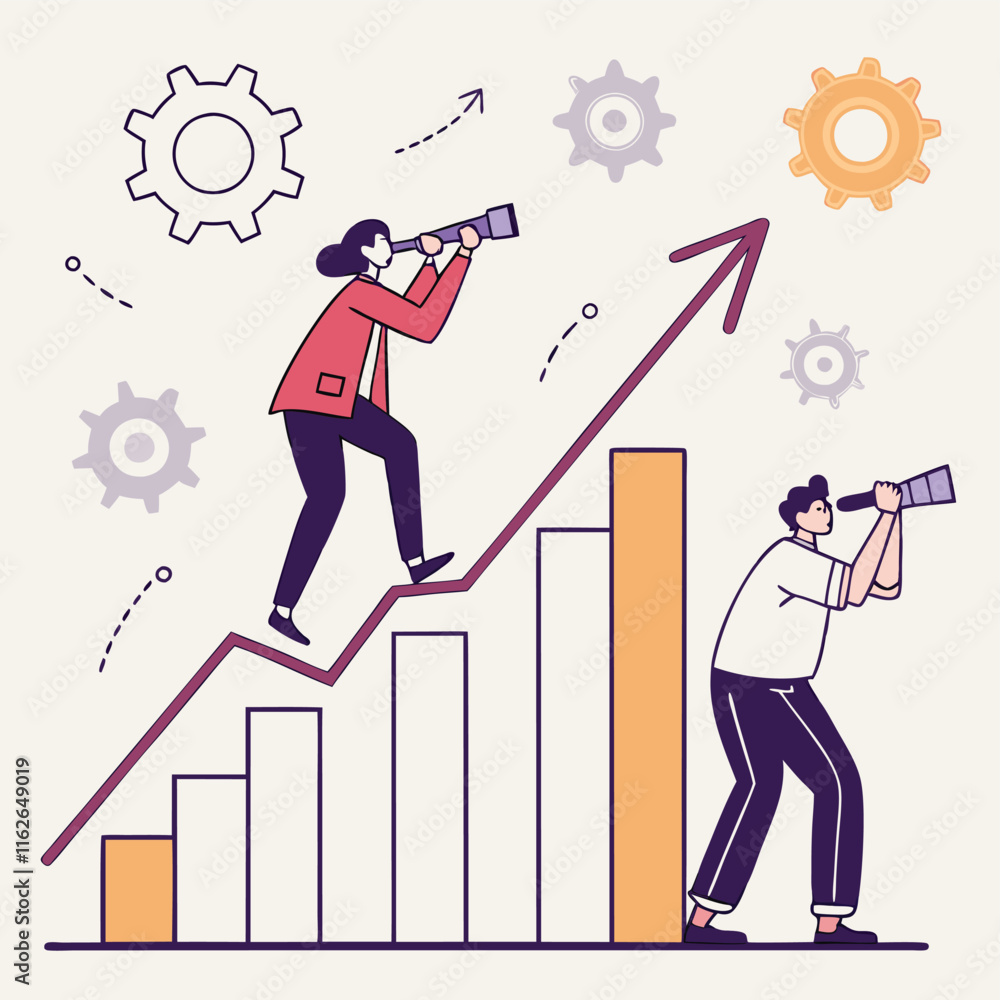 Startup business trend growth concept, improve development chart of ...