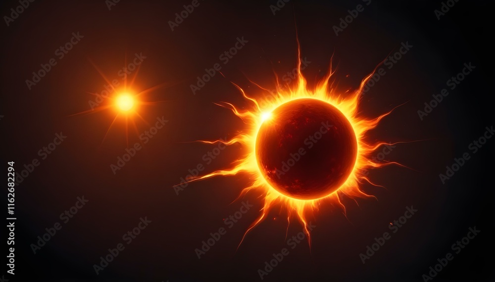 Foto Un sol grande y ardiente con una superficie brillante y ...