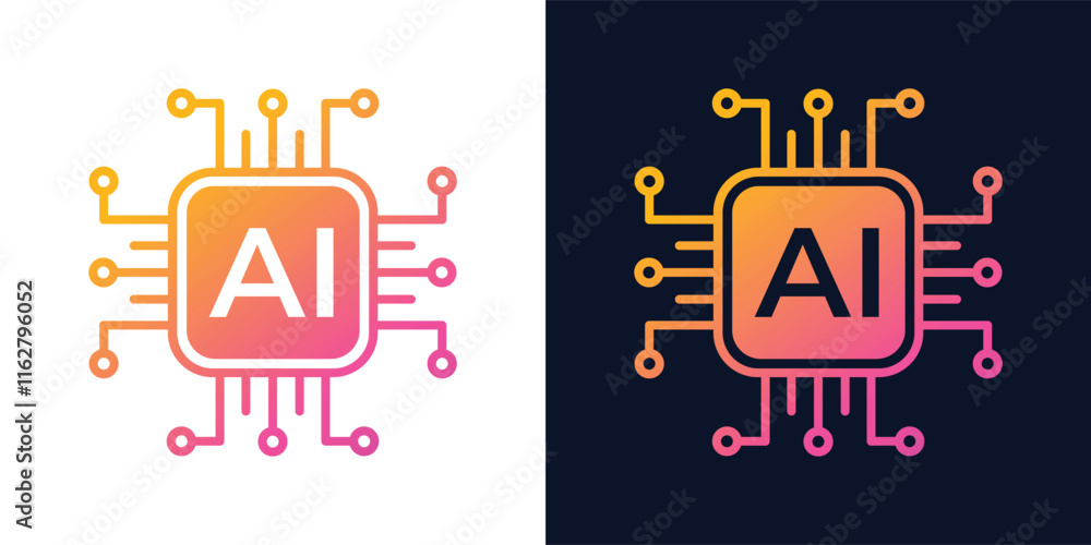 Artificial Intelligence AI Chip in Human Brain. AI Technology ...