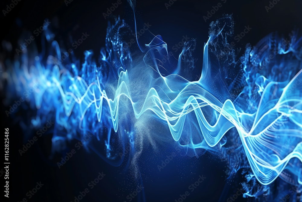 Stock-Illustration „Audio soundwave scope signal as an abstract ...