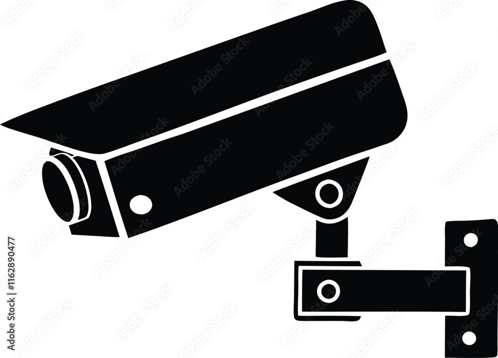 Security camera symbol icon. Fixed CCTV camera logo sign shape. Vector ...