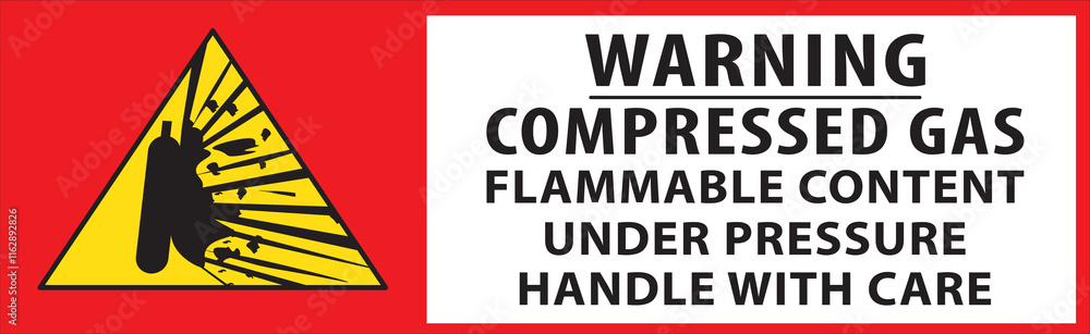 Flammable compressed gas handle with care warning notice vector.eps ...