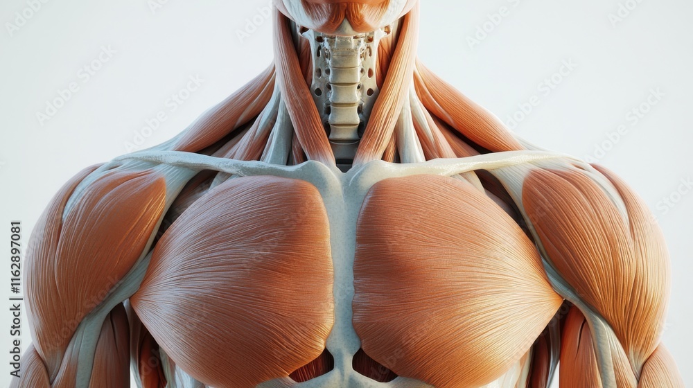 Human Anatomy Upper Body Muscle Structure, Pectoral, Clavicular Stock Photo | Adobe Stock