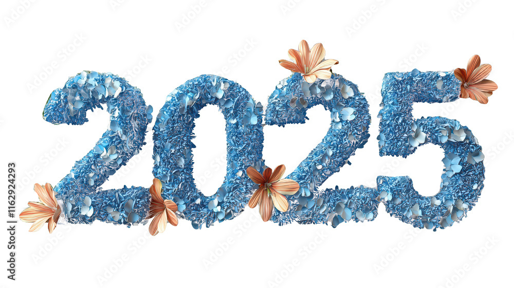 Unique 2025 design crafted from vibrant flower blooms, blending ...