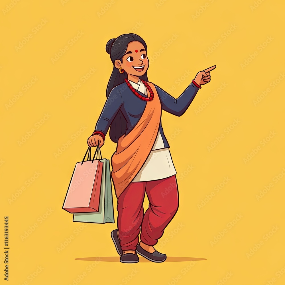 Illustration of Nepali Character With Culture and Traditions ...