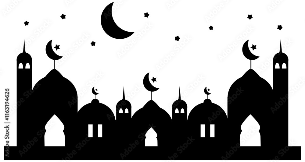 Masjid siluet, islamic mosque element, islamic architecture, mosque ...