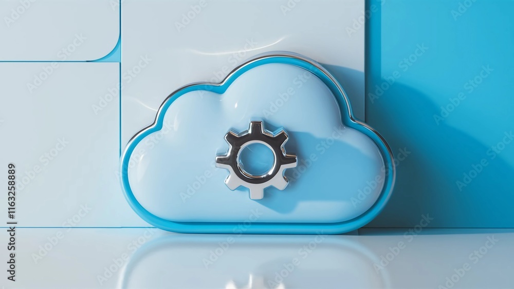 gear cog cloud API icon computing integration cloud-based white ...