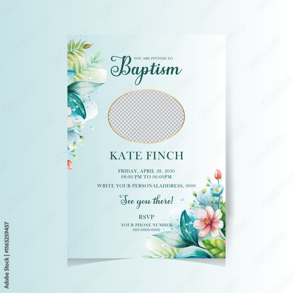 Baptism background. Baptism template. Baptism Invitation Card Design ...