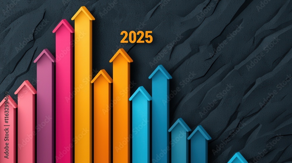 Upward Growth Chart Labeled 2025 Modern Infographic Visualization for ...