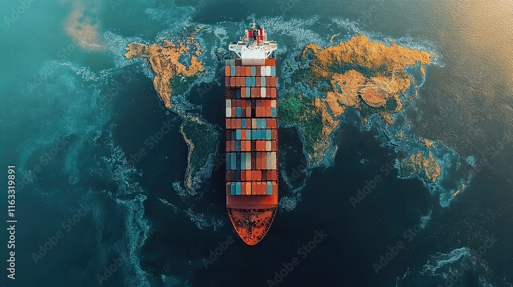 Ilustración de Stock Global Logistics and Shipping: A container cargo ...