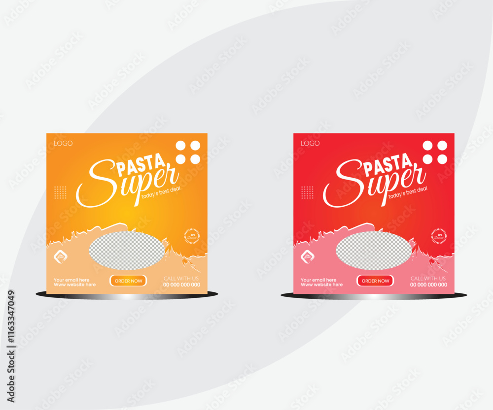 Fast food restaurant business marketing social media post or banner ...