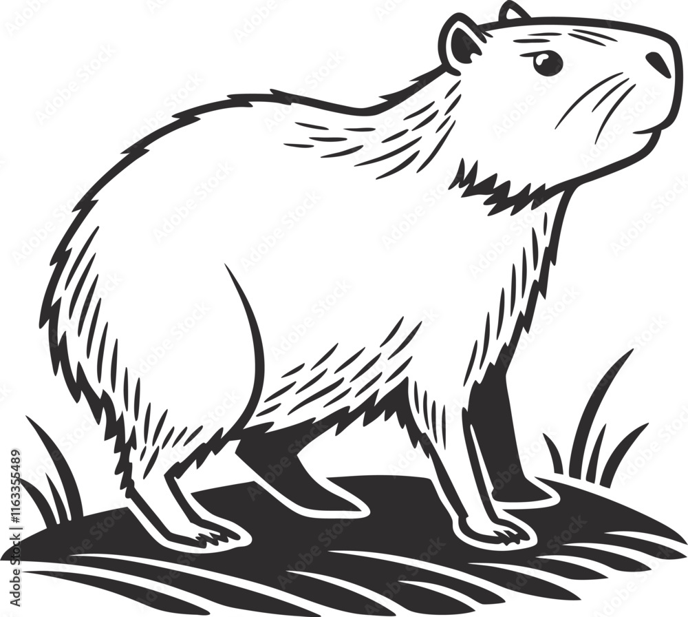 capybara silhouette for any art form - Capybara illustration - minimal ...