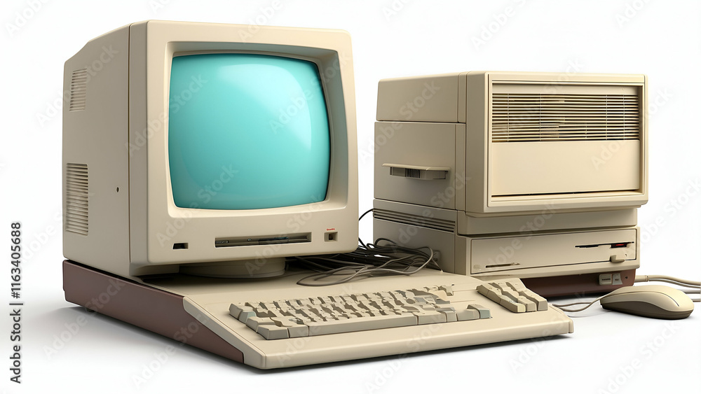 PNG renders old computers. An isolated PNG of a vintage personal ...