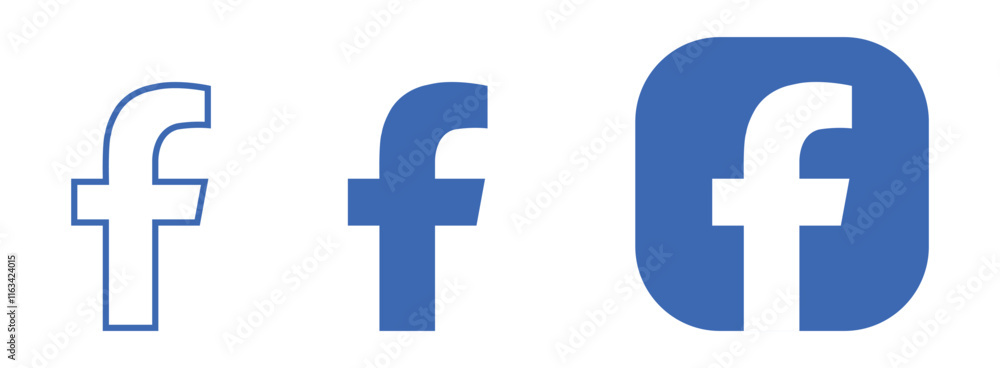 facebook logo icon in diffrent variations. vector illustration. Stock ...