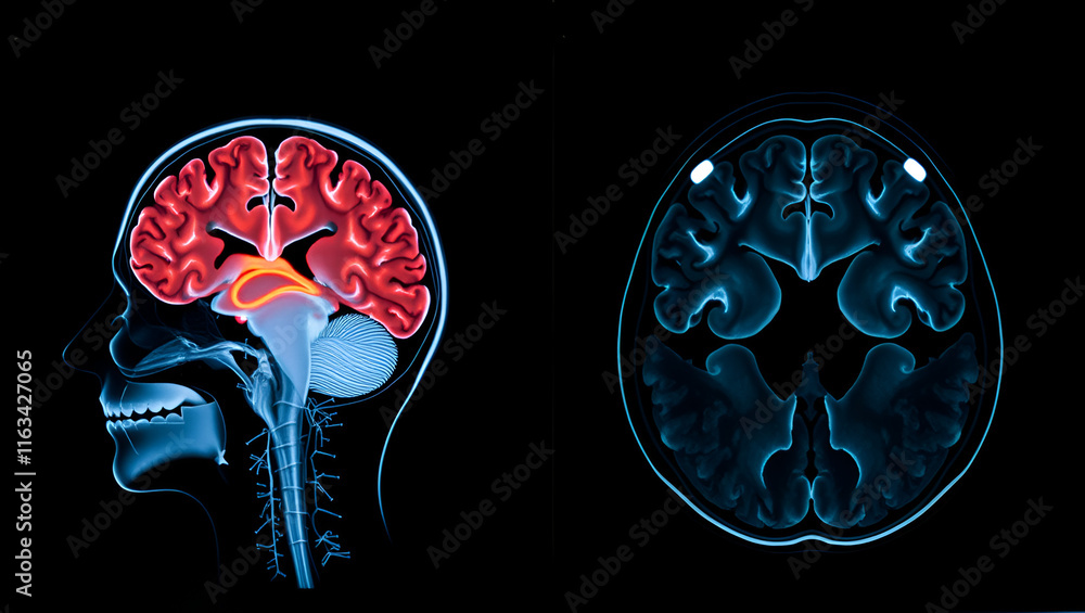Brain sectional imaging X-ray and CT scan technique, cyborg radiography ...