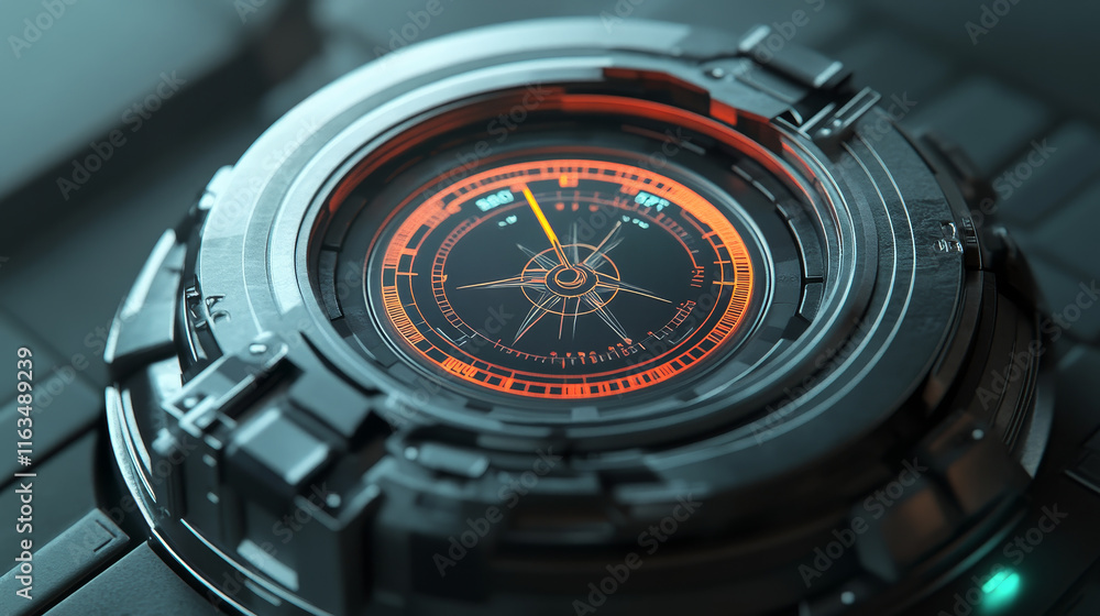 HUD compass or aim control panel vector futuristic user interface of ...