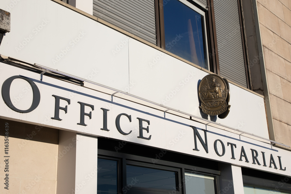 office notarial notaire french office entrance facade text brand and ...