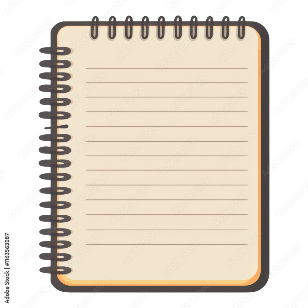 Spiral Bound Notebook Icon, sleek design, ideal for educational ...