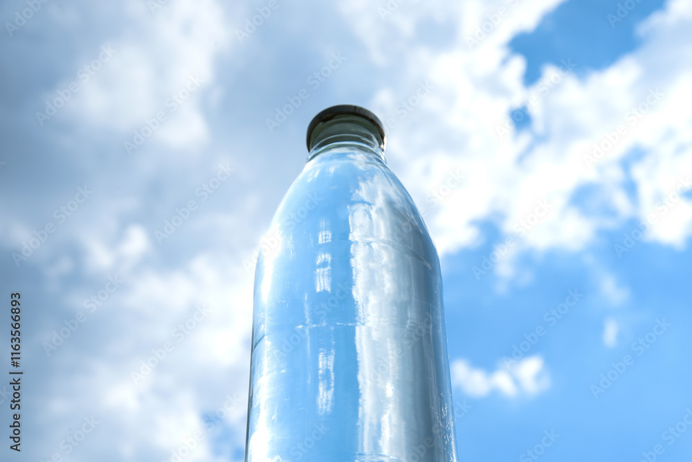 structured water in a glass bottle exposed to the sun, Solarized water ...