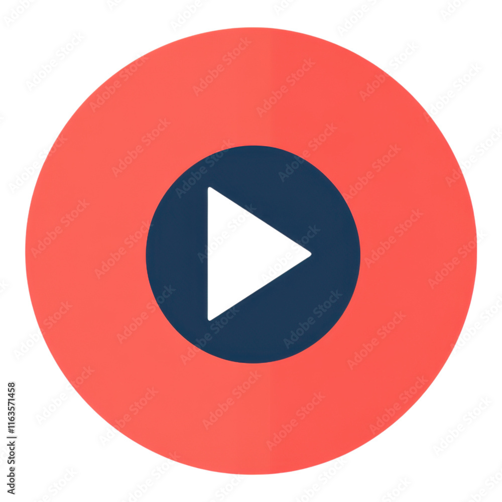 Video playback icon with a circular backdrop, designed for clear ...