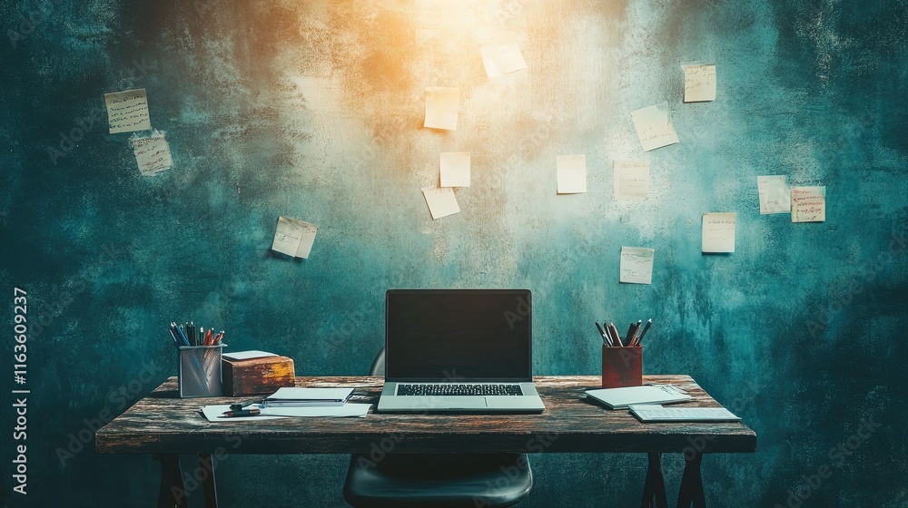 Innovative design studio, collaborative atmosphere, vibrant mood boards ...