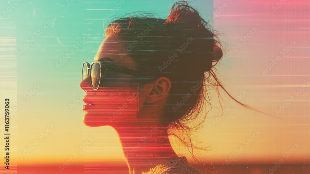 Retro flare photo overlay with hologram and dust texture. Old film ...