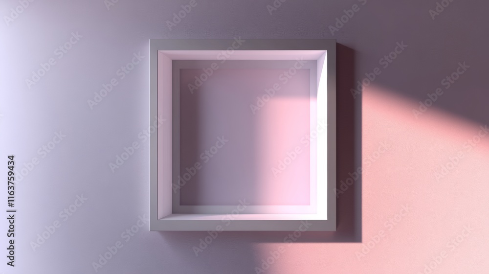 Square shadow box frame vector effect template. Rectangle page border ...