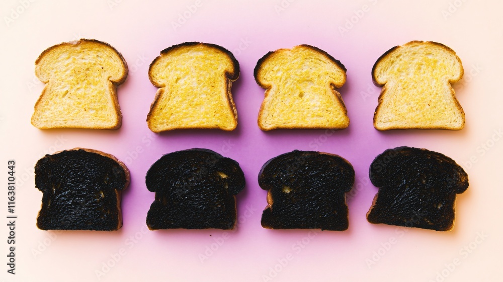 Perfectly Toasted vs Burnt Toast: AI Generated Food Photography Stock ...