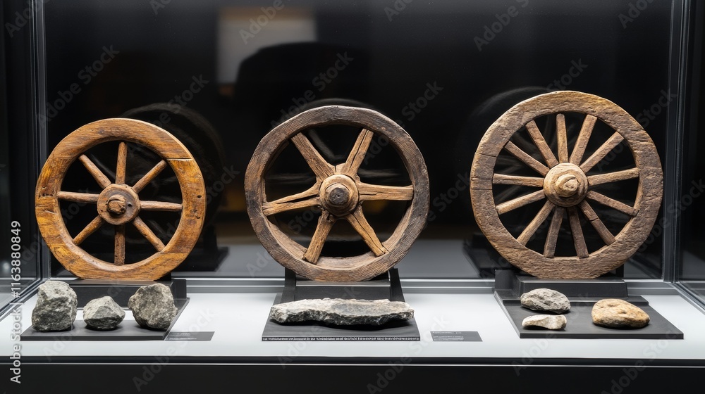 Wheels evolution from primitive stone ring, ancient wooden to modern ...