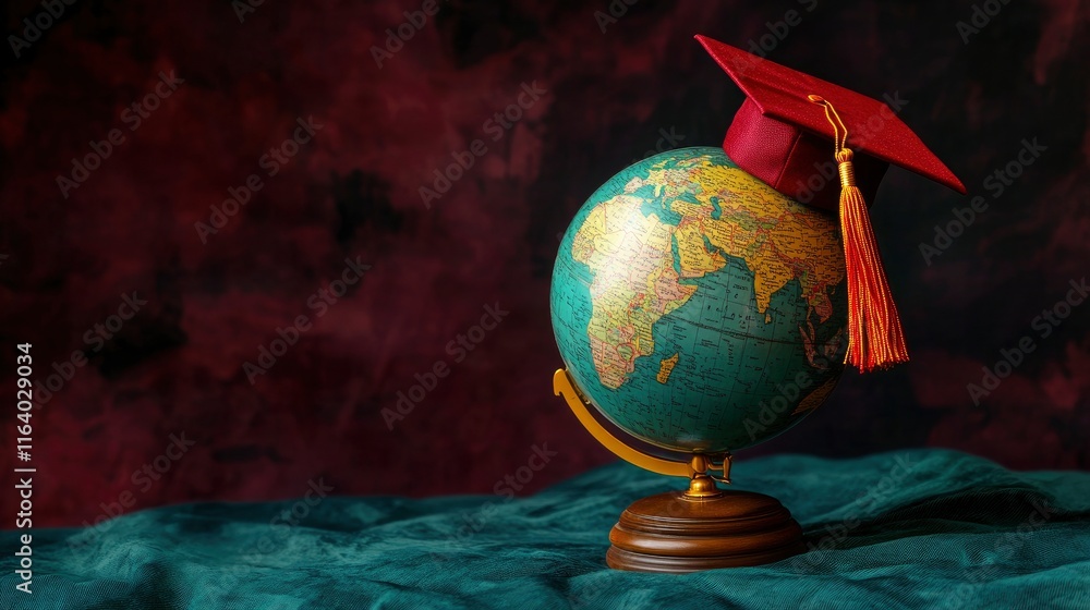 International study abroad graduation Conceptual, Graduation cap on ...