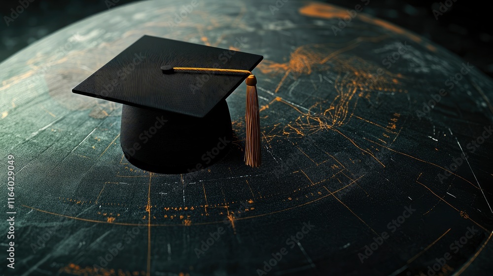 International study abroad graduation Conceptual, Graduation cap on ...