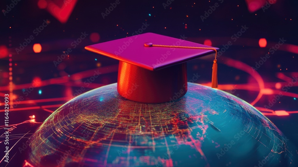 International study abroad graduation Conceptual, Graduation cap on ...