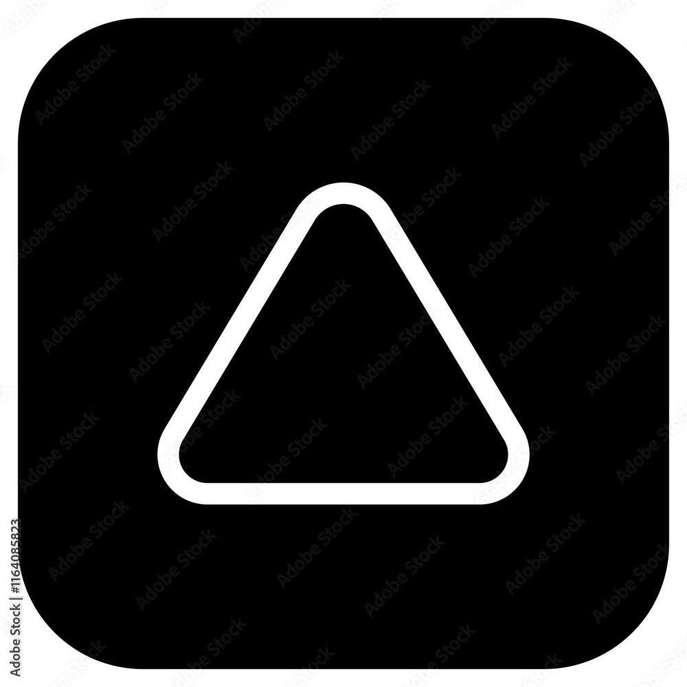 Editable vector up triangle arrow icon. Black, transparent white ...